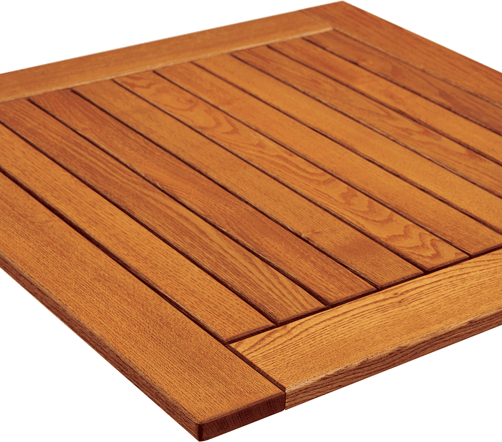 Zap Insignia Robinia Slat Square Table Top - 600 x 600mm - Bistro ...