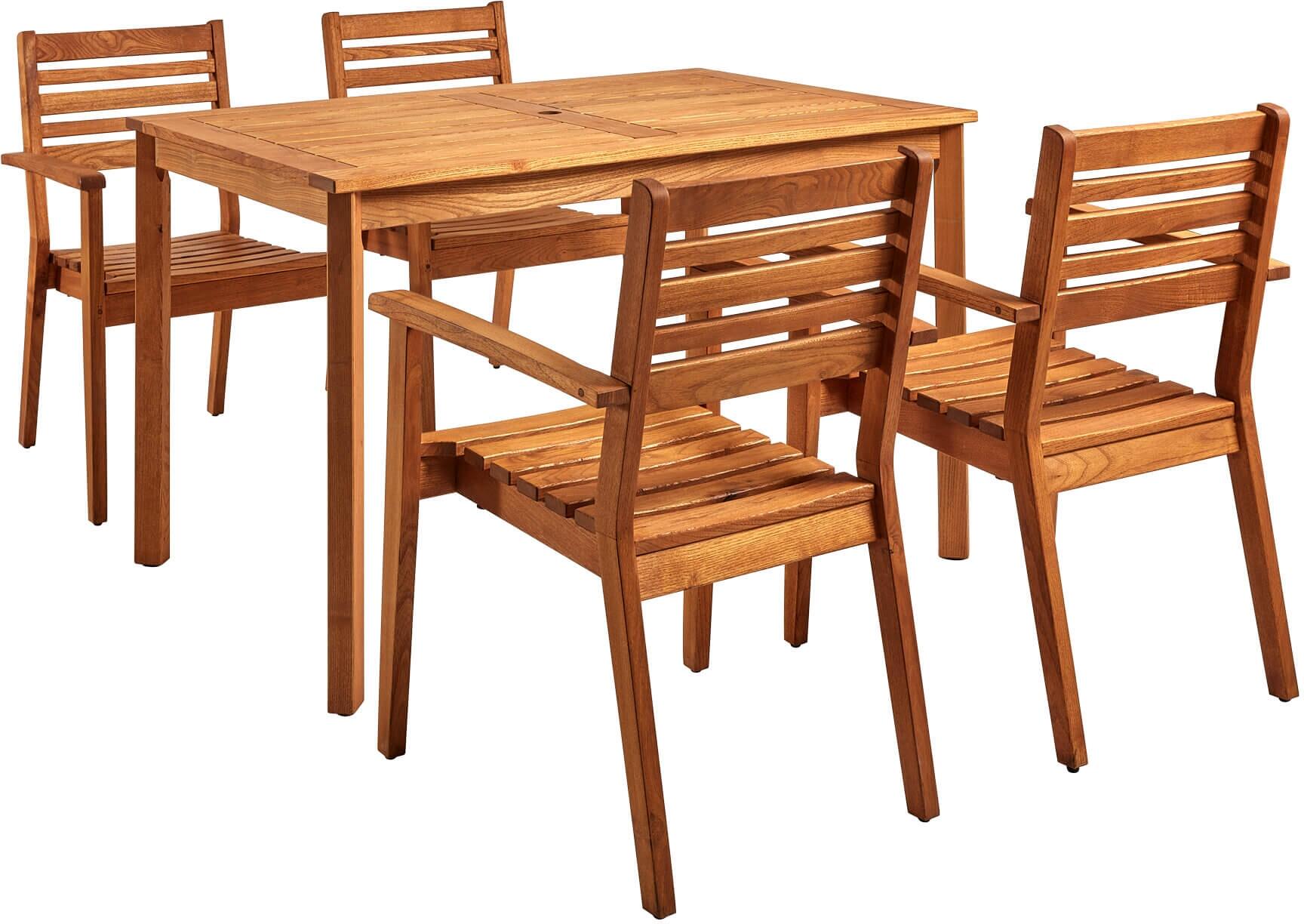 Zap More Rectangular Dining Set with Solid Robinia Wood - Bistro ...